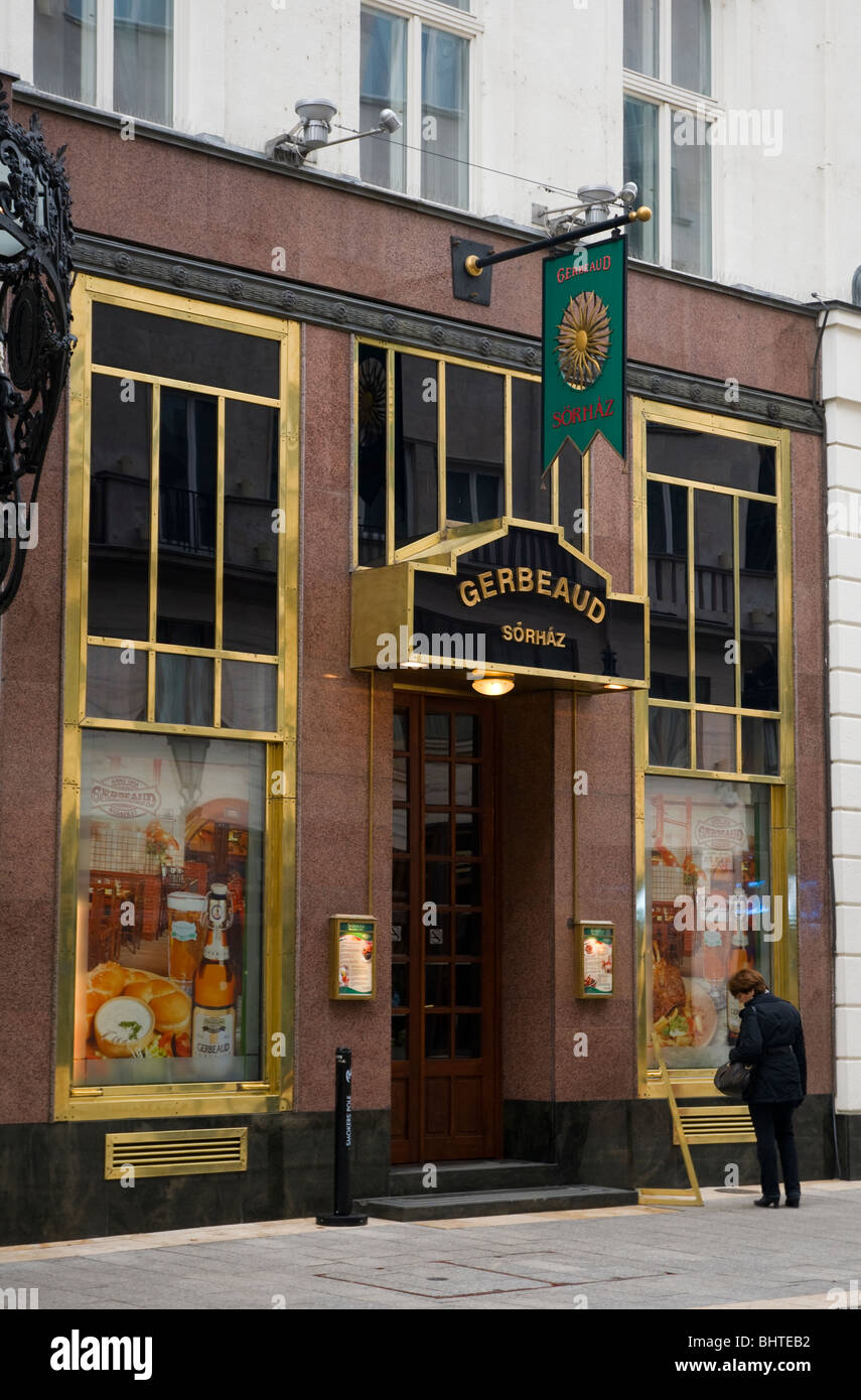The Gerbeaud Sorhaz, bar/restaurant in Budapest, Hungary Stock Photo ...