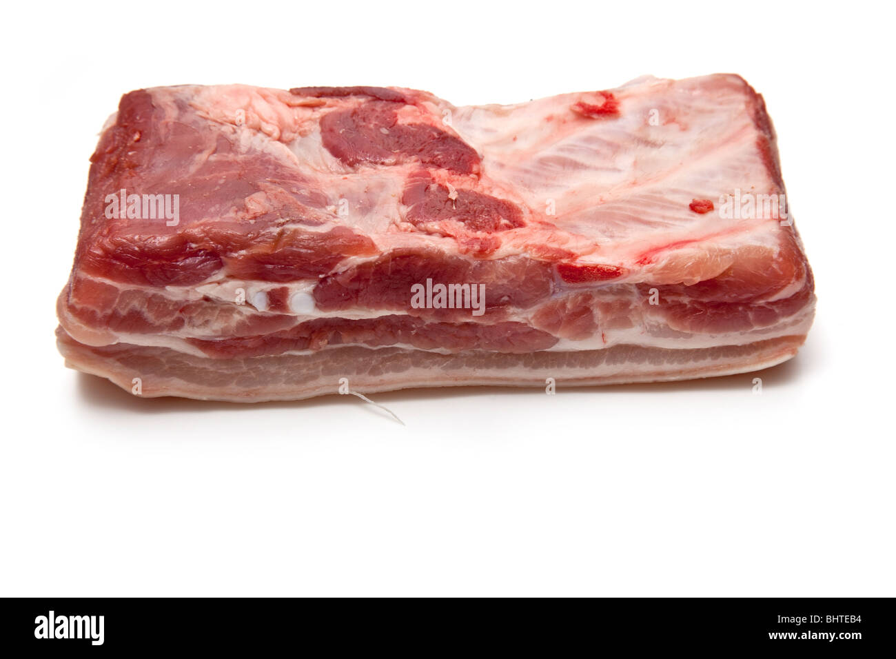 Belly pork uncooked isolated on a white studio background Stock Photo ...