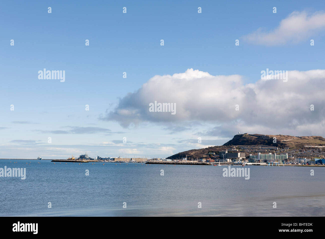 View across Portland Harbour towards Portland Marina Stock Photo - Alamy