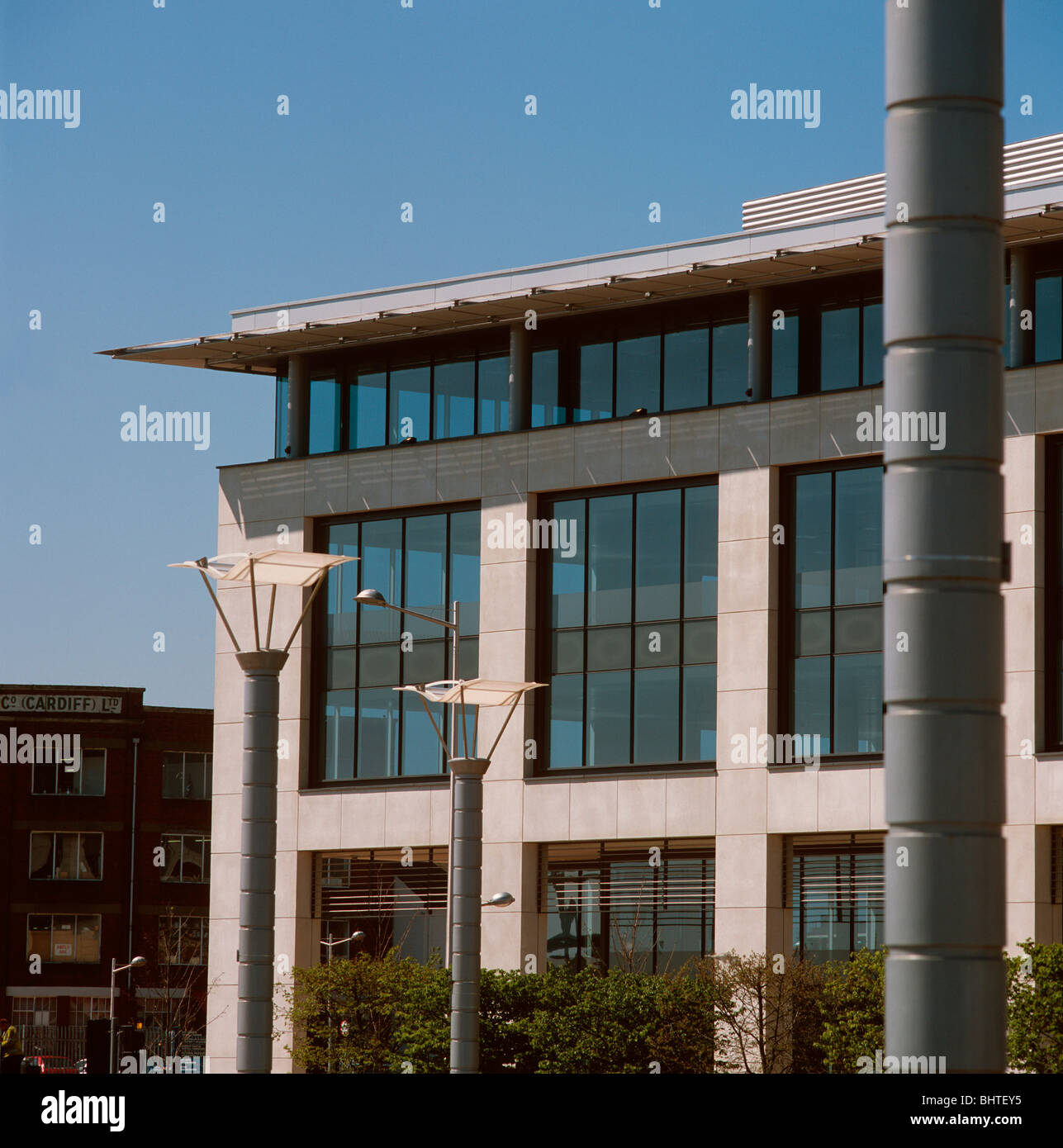 Corner of a City Centre Office Block with Feature Lighting Stock Photo ...