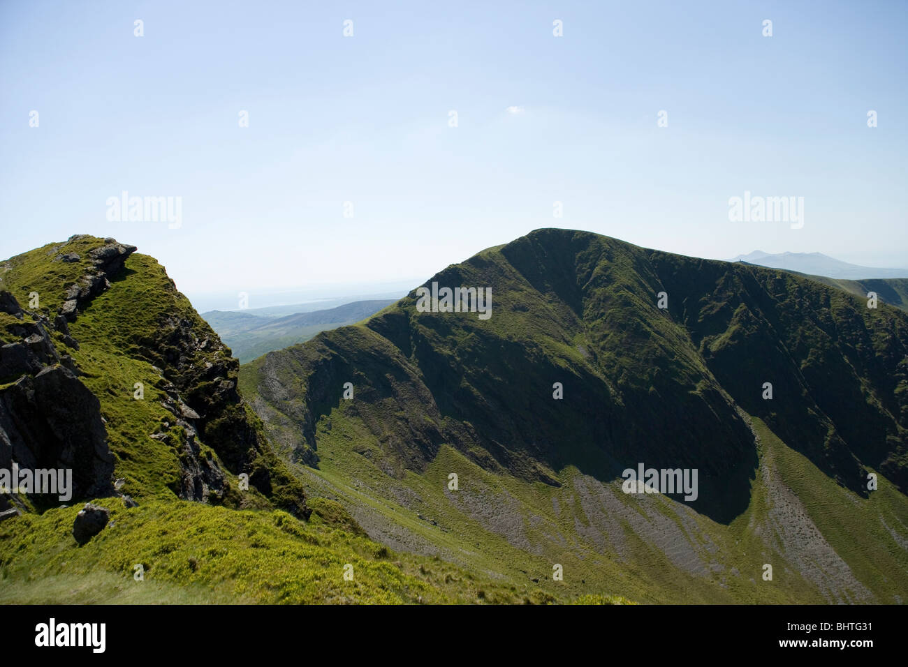 Nantlle Ridge above the village of Rhyd Ddu in Snowdonia Stock Photo ...
