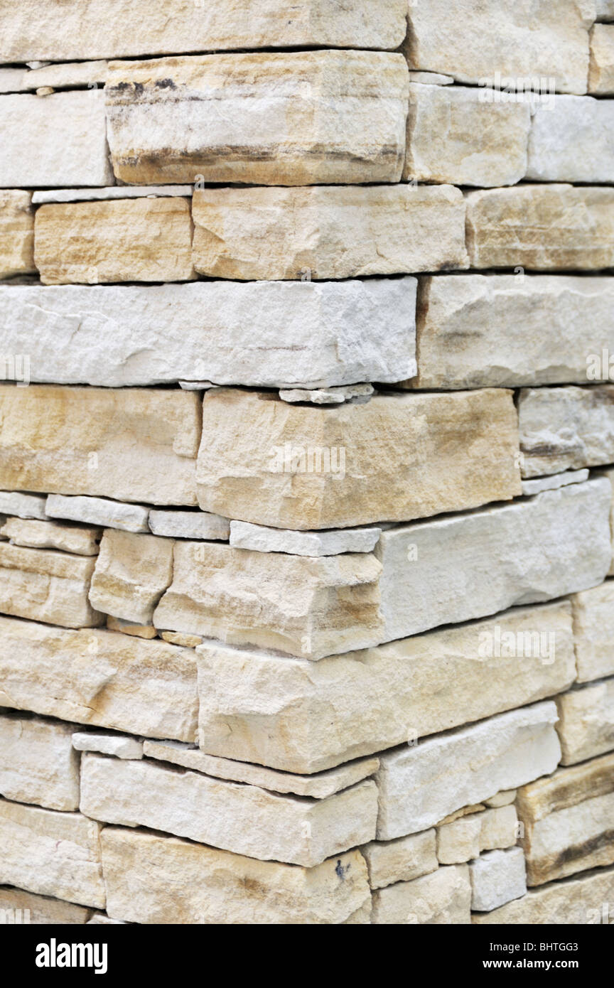 Wall made from sandstone bricks Stock Photo - Alamy