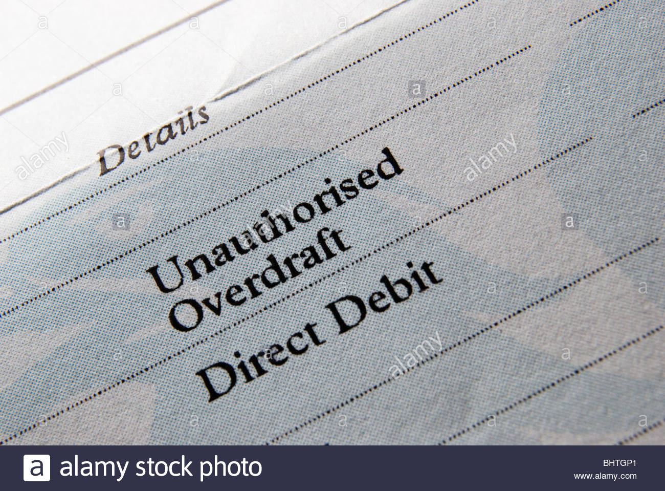 Overdraft Bank Statement Stock Photos & Overdraft Bank Statement Stock ...
