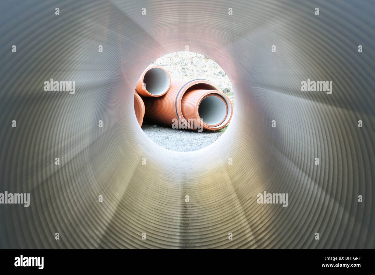 Inside of plumbing tube Stock Photo - Alamy