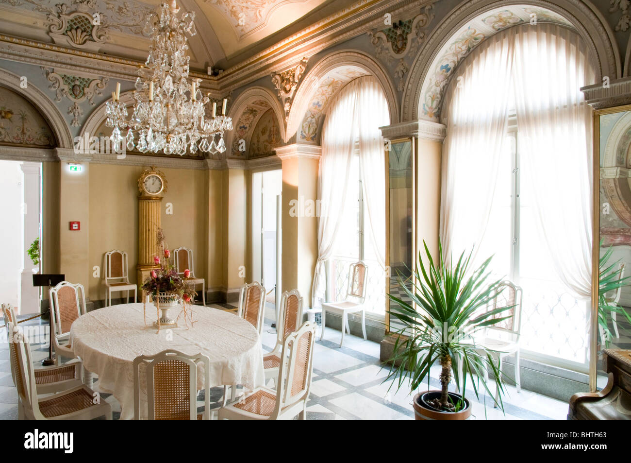Small Hall, dining room, Castle Weesenstein near Dresden, Germany Stock ...