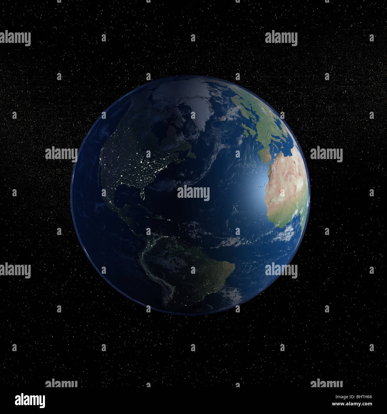 An exceptional quality photo-realistic rendered image of the Earth as ...