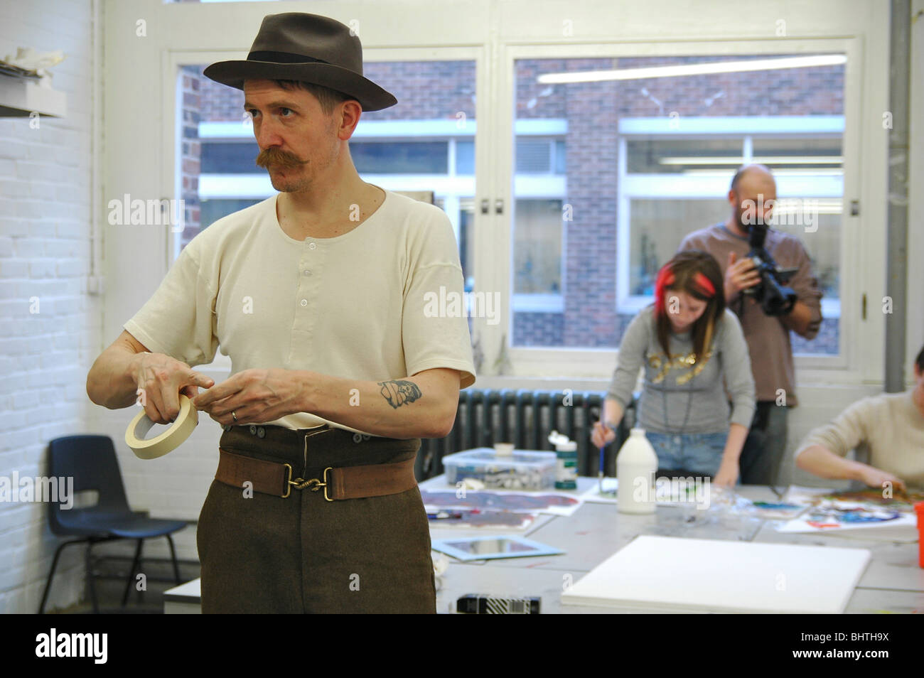 Billy Childish artist, giving a masterclass in self portraiture Stock ...