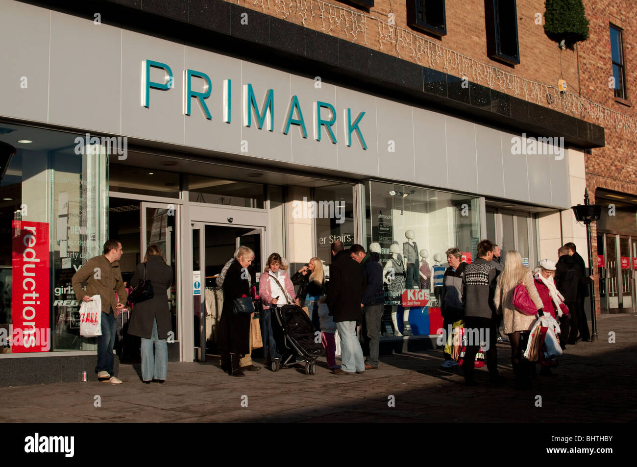 Chesterfield town center and shoppers outside Primark at the January ...