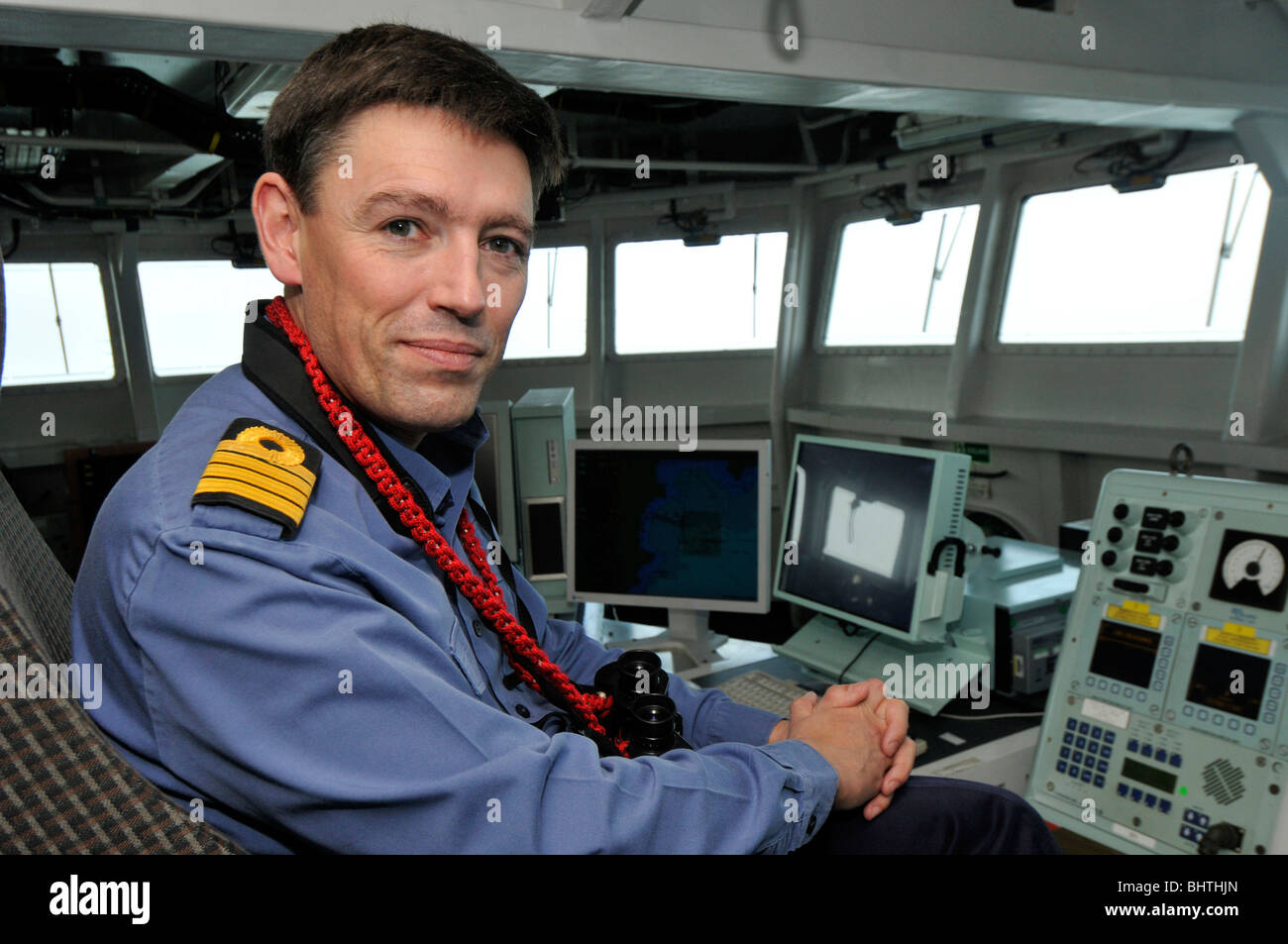 Captain John Kingwell, Royal Navy Captain of HMS Albion Stock Photo - Alamy