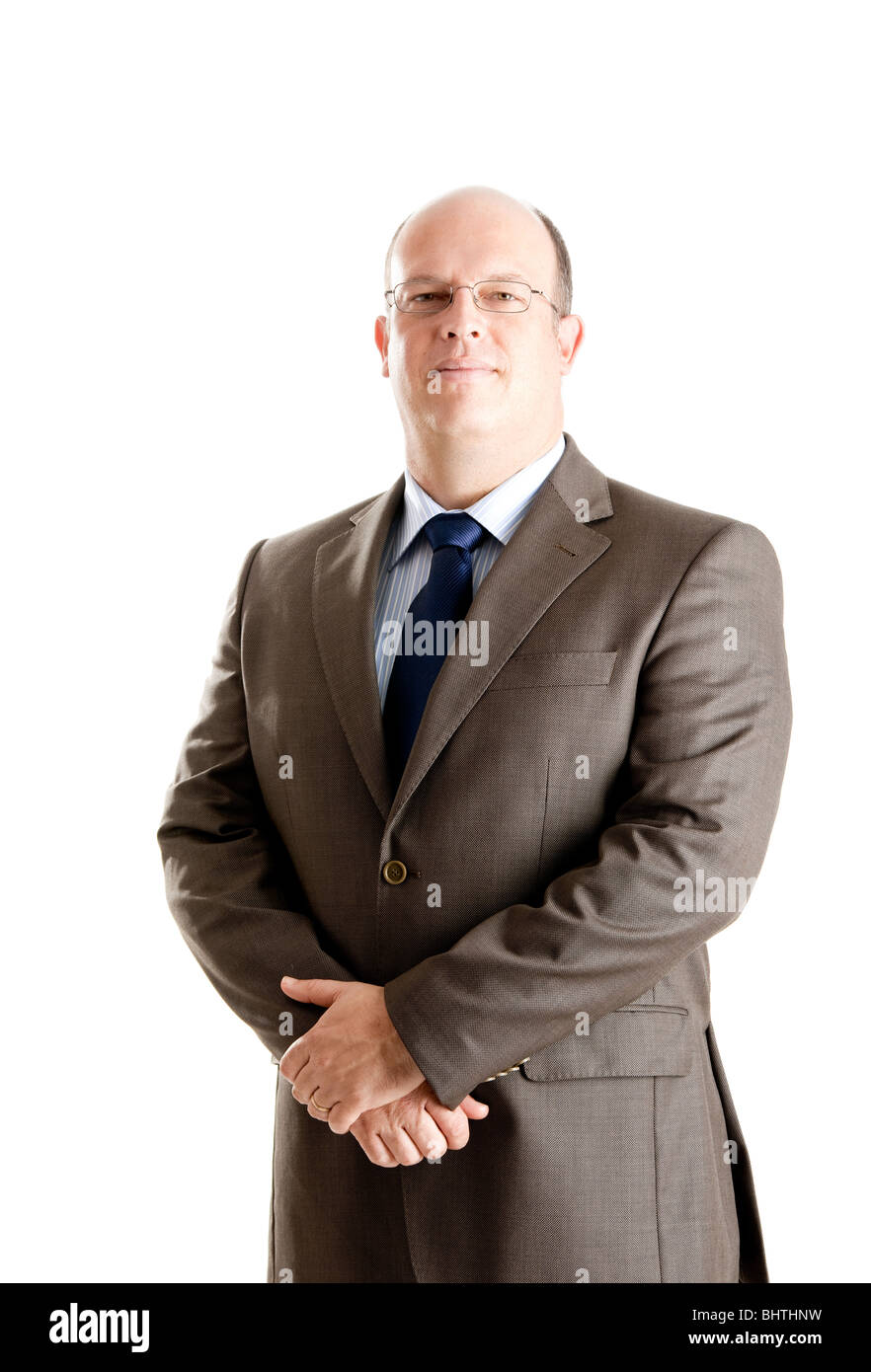 Middle-aged businessman portrait isolated on white background Stock ...