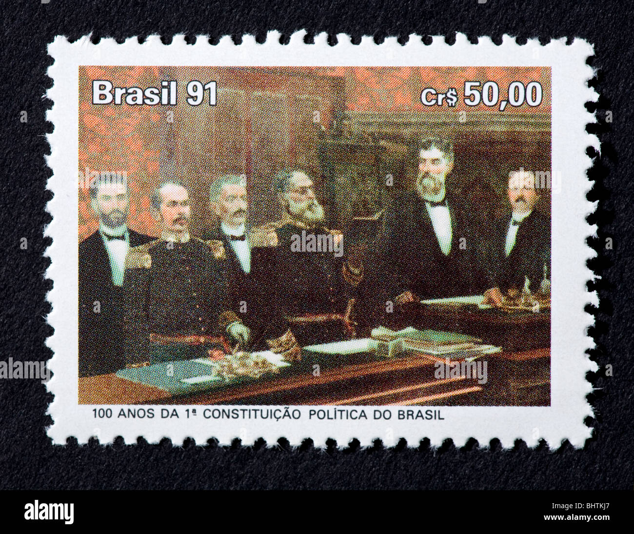 Postage stamp from Brazil depicting the creators of the first Brazilian ...