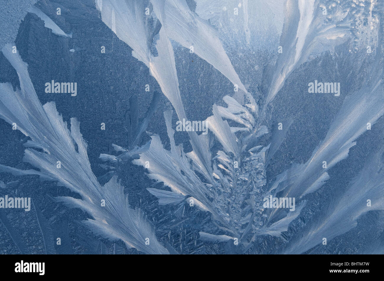 Icy pattern on glass Stock Photo - Alamy