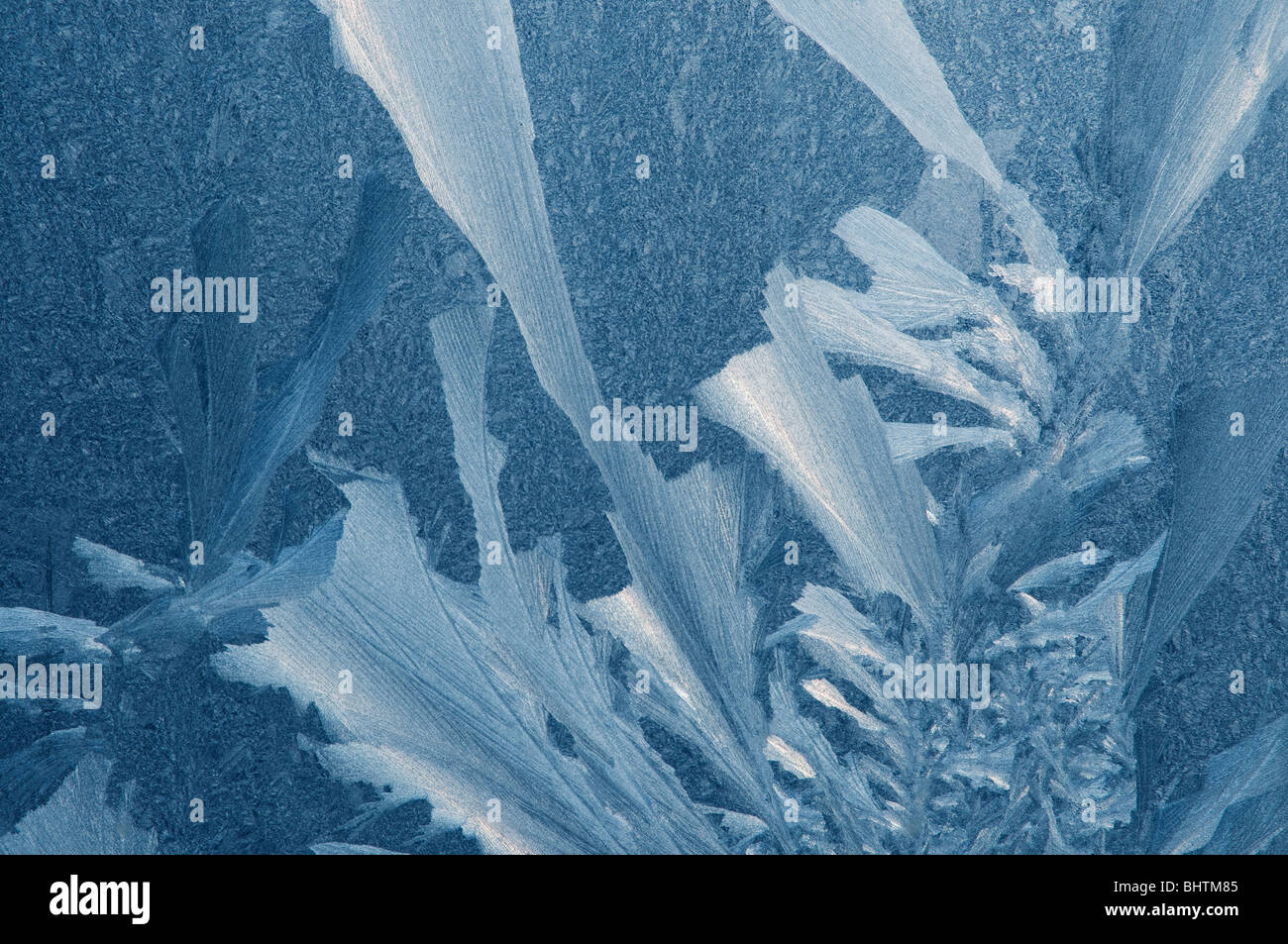 Icy pattern on glass Stock Photo - Alamy
