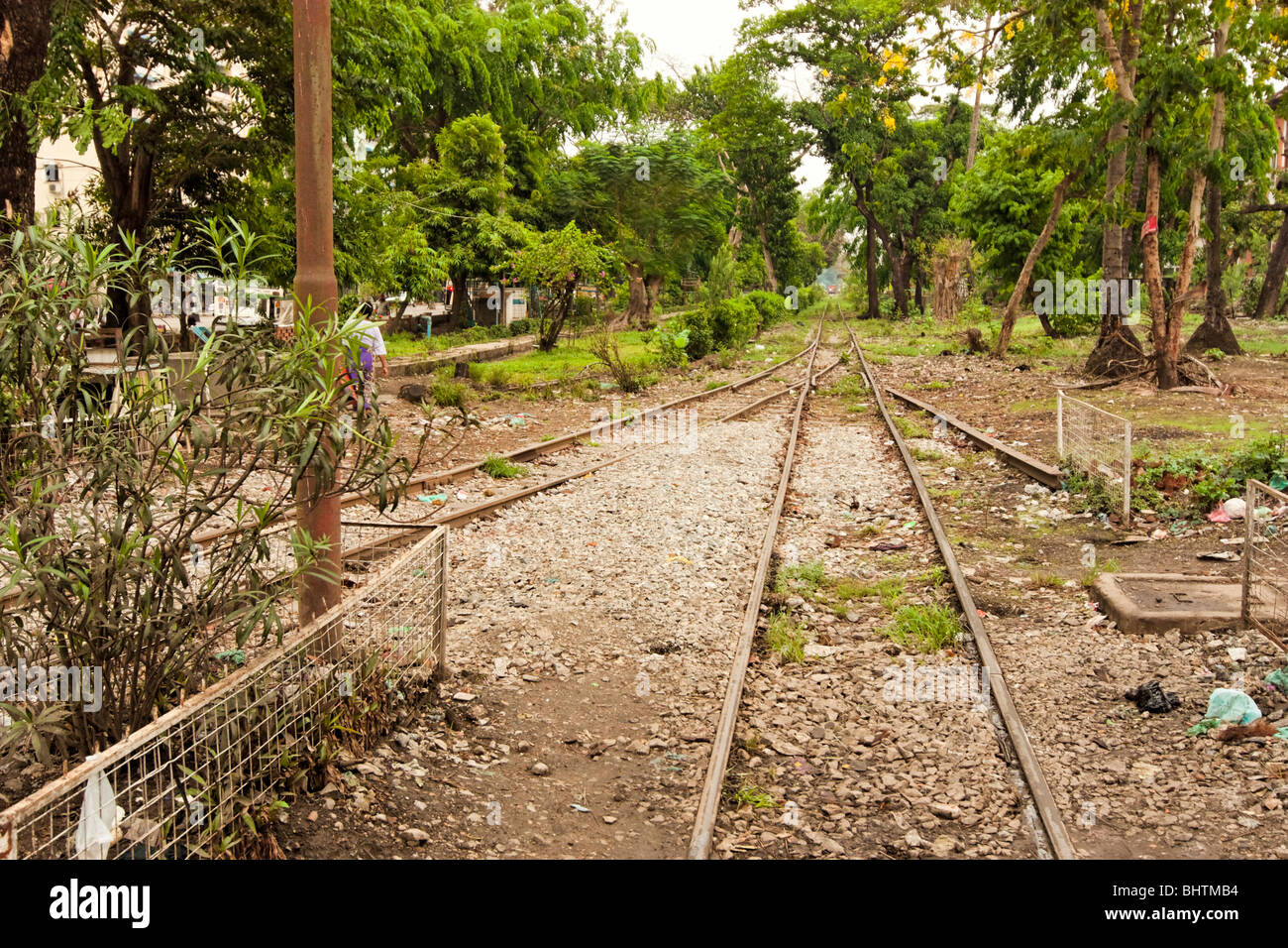 Forgotten railroad in burmese jungle in Myanmar Stock Photo - Alamy