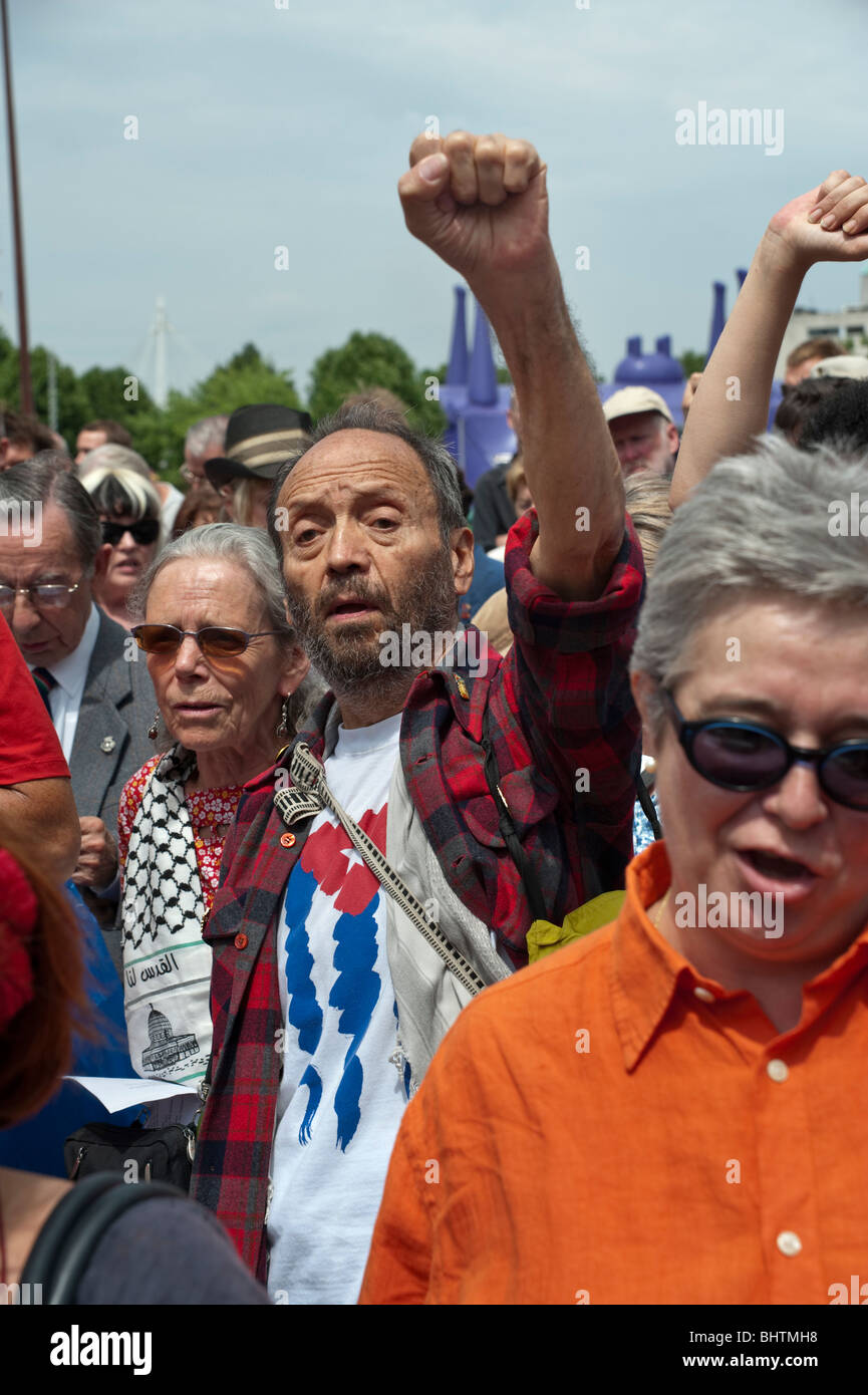 International Brigade Commemoration. Fists are raised in salute as the ...