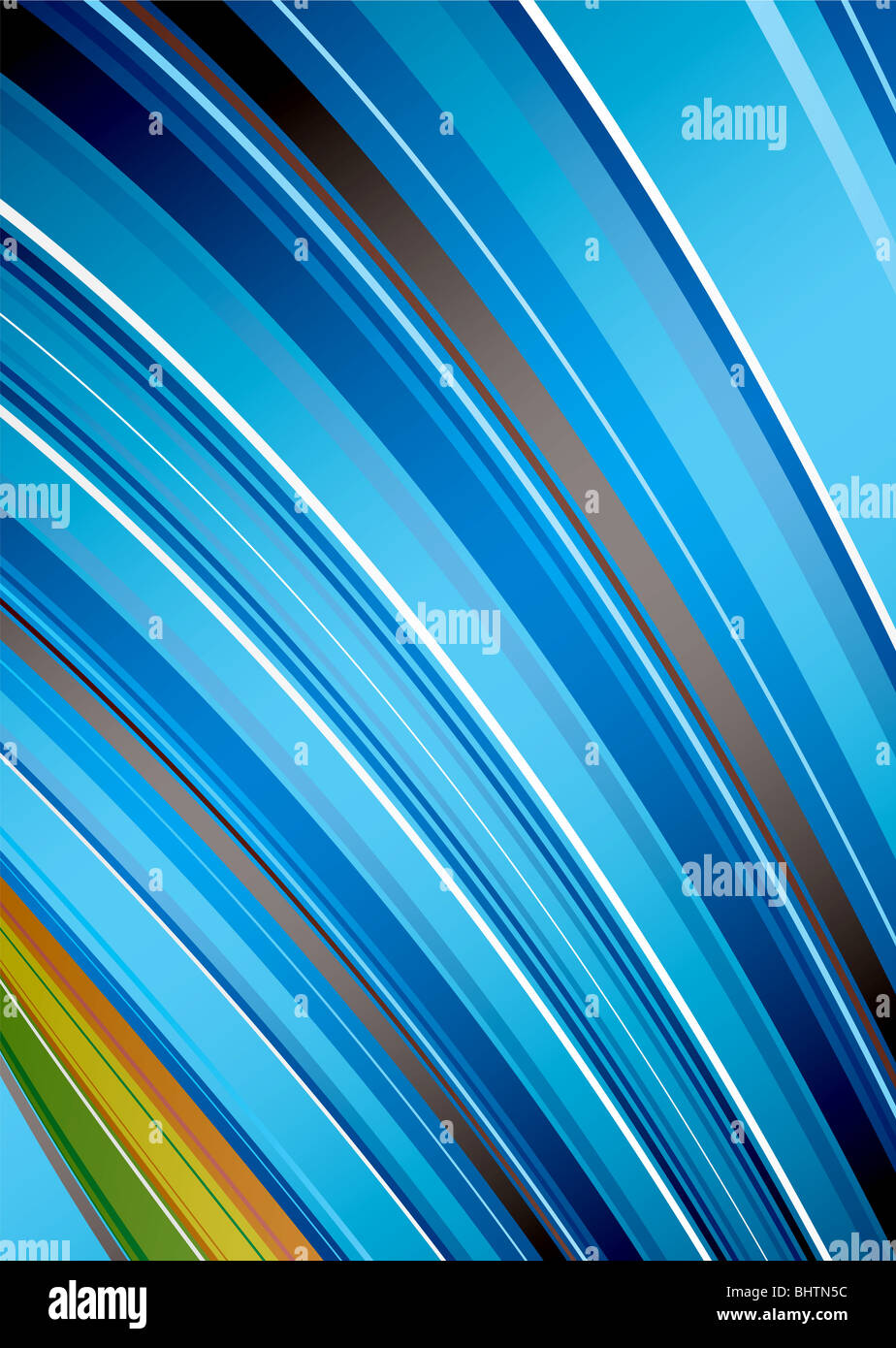 Blue background with abstract rainbow effect with gradient stripes ...