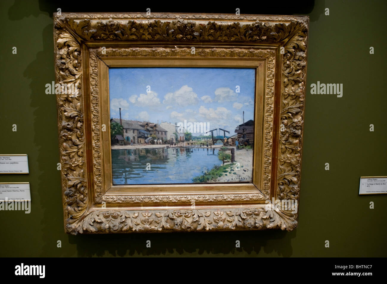 Paris, France - French Impressionist Painting, Detail in Frame Stock ...