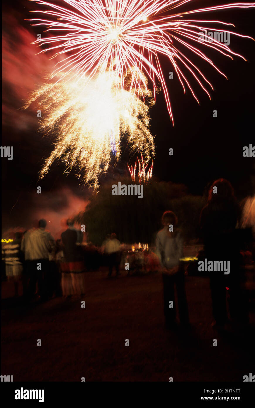 People at firework display Stock Photo - Alamy