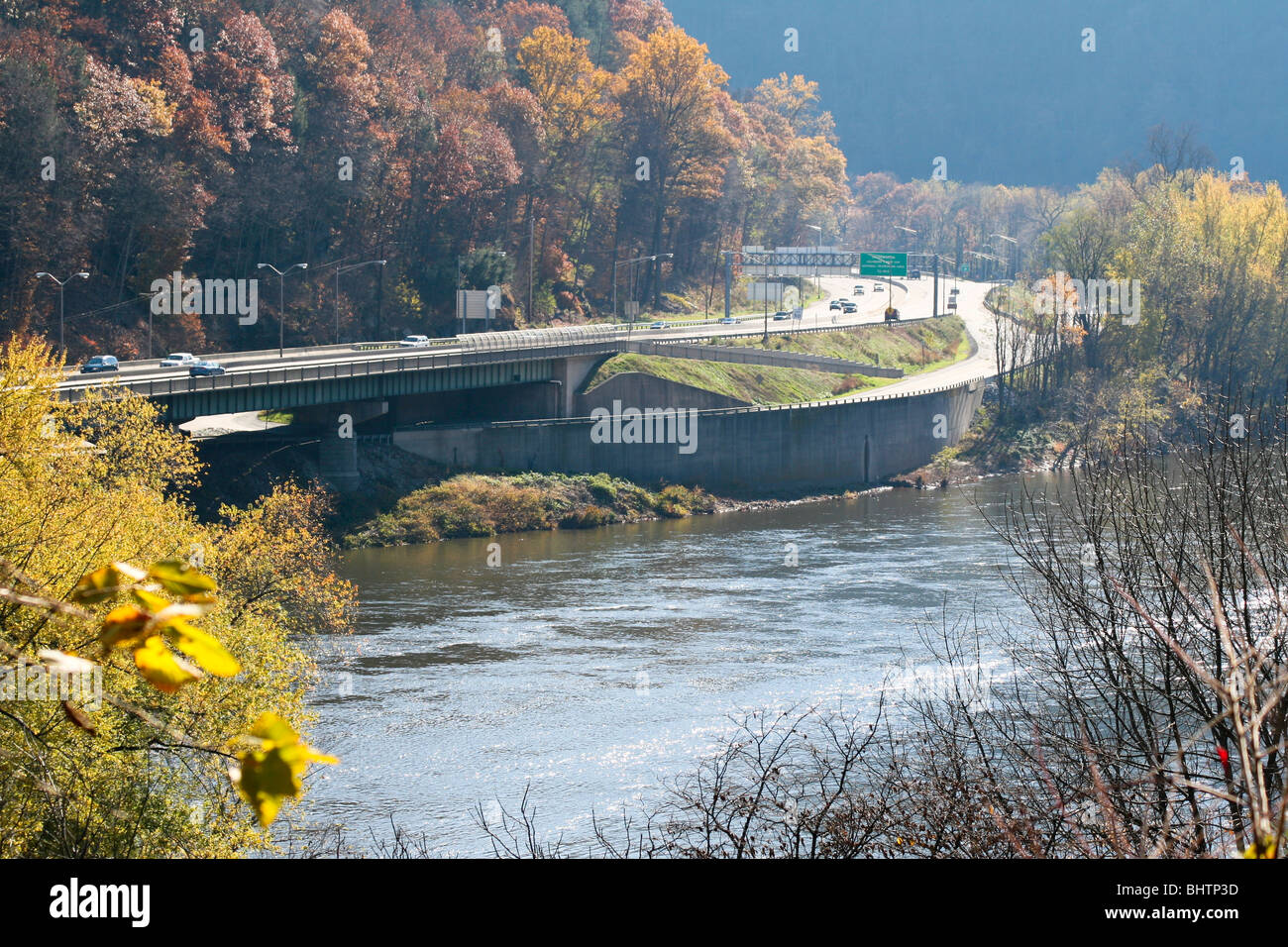 Here powerful headwaters of the Delaware River created a water gap that ...