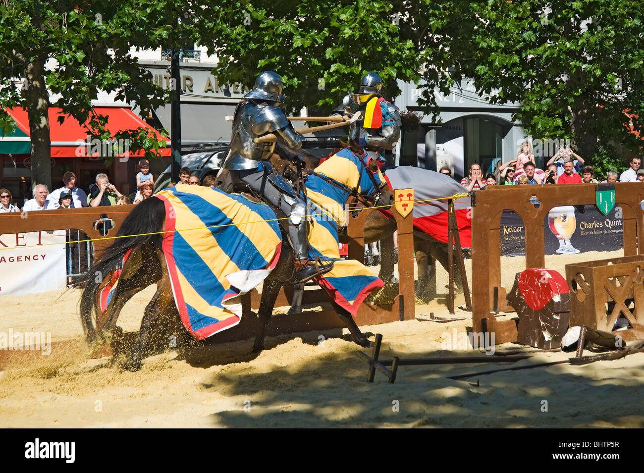 Medieval joust at Sablon square, Brussels, Belgium Stock Photo - Alamy