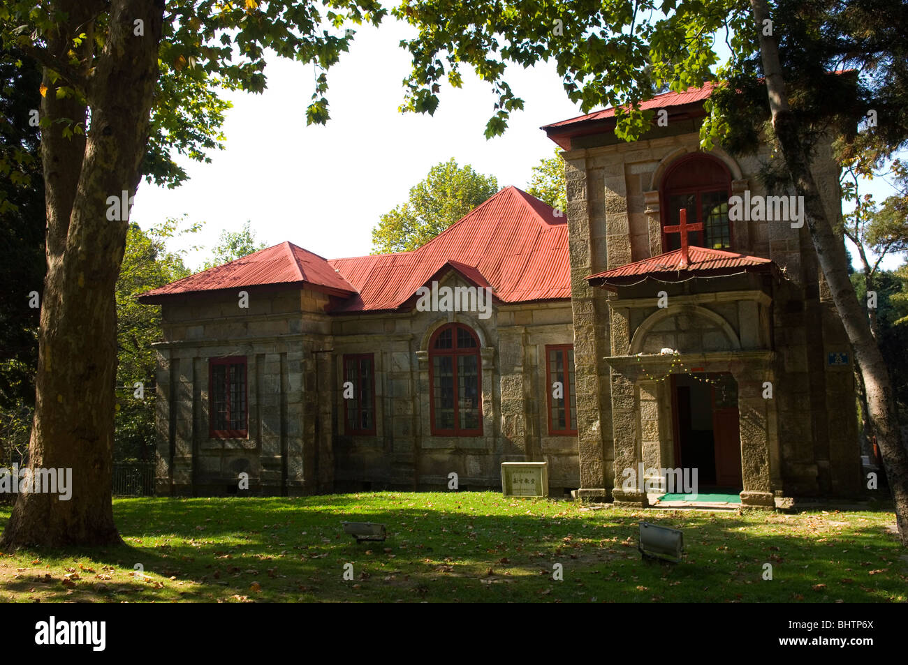 The old Protestant Church in the small town of Guling in Lu Shan ...