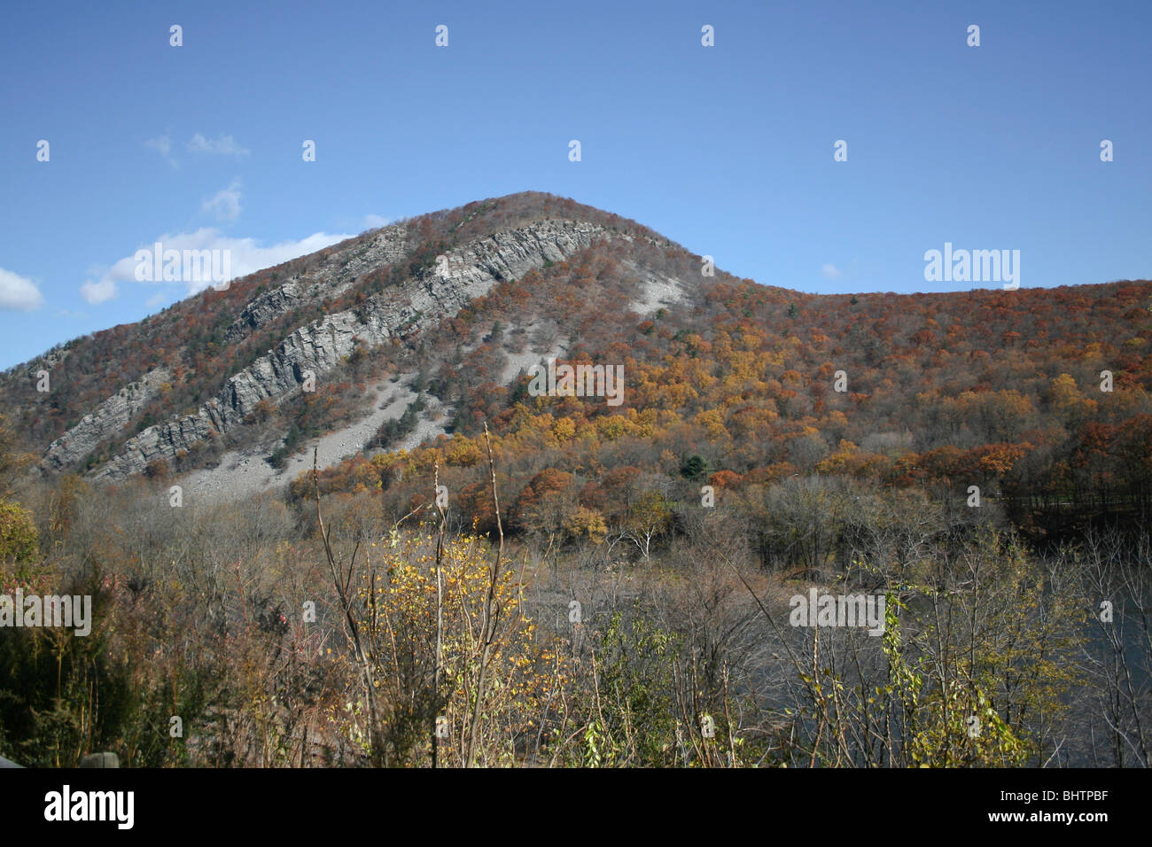 Fall foliage adorns the hills and mountainsides of the Delaware Water ...