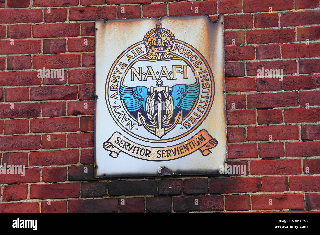 A very old sign on a disused NAAFI building, possibly dating back to ...