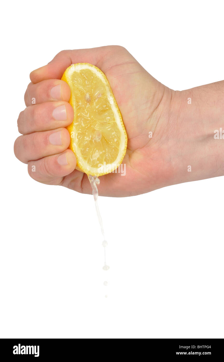 Hand with Lemon Stock Photo - Alamy