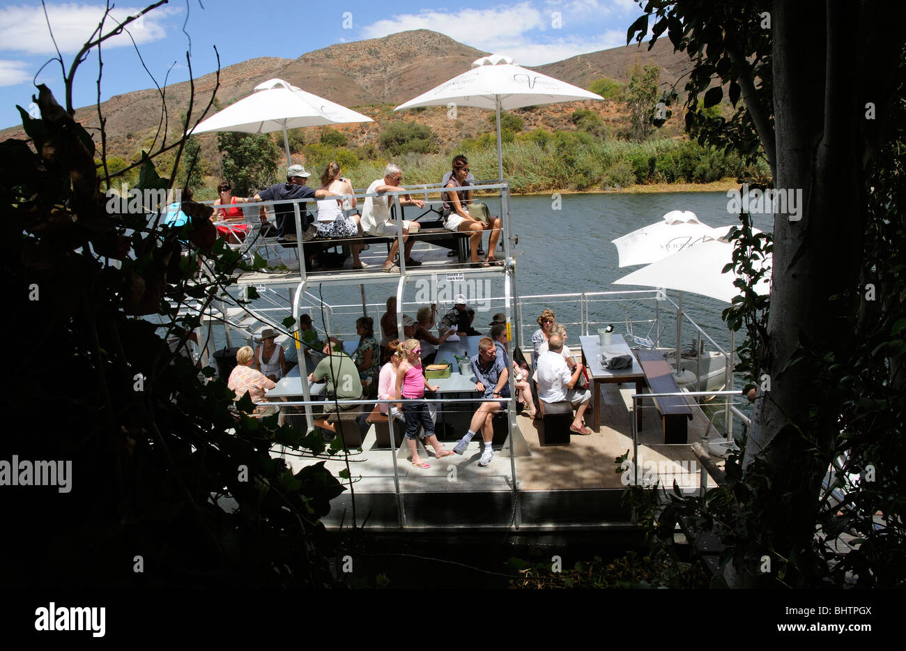 Tourist boat trip on the Breede River between Worcester and Roberstson ...