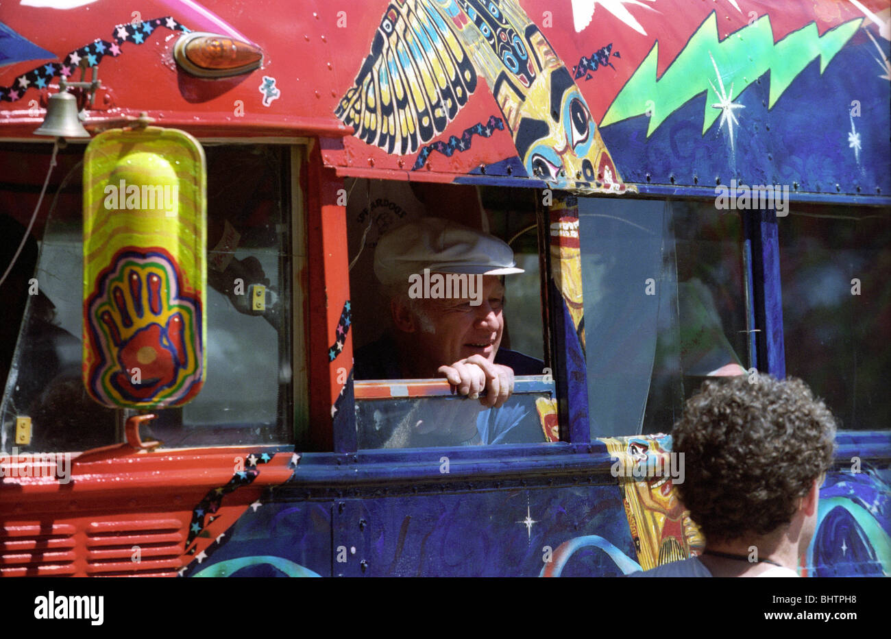 Ken Kesey in his Merry Prankster bus Furthur. The Pignic at Wavy Gravy ...