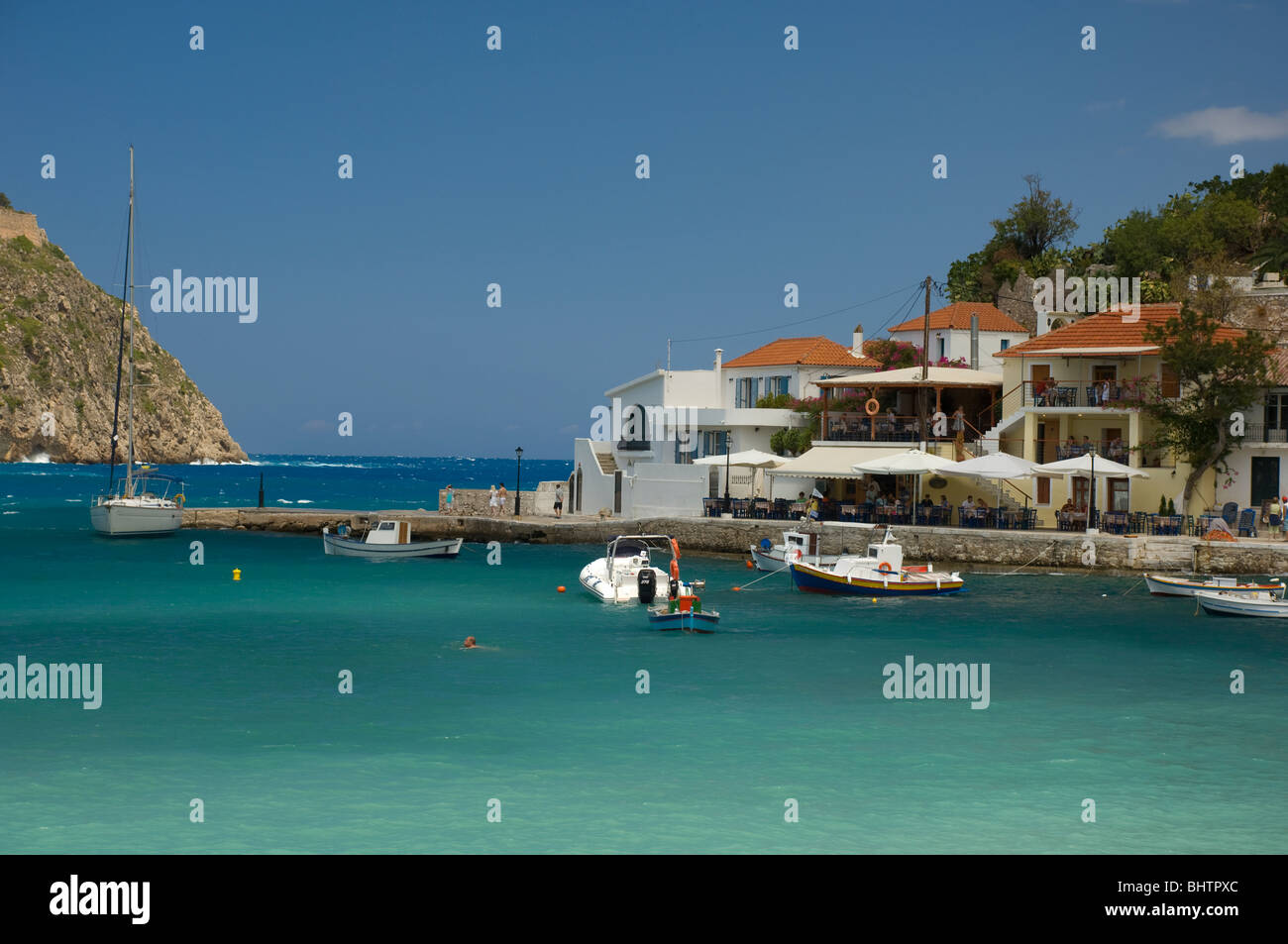 The harbour at Asos, Kefalonia, Greece Stock Photo - Alamy