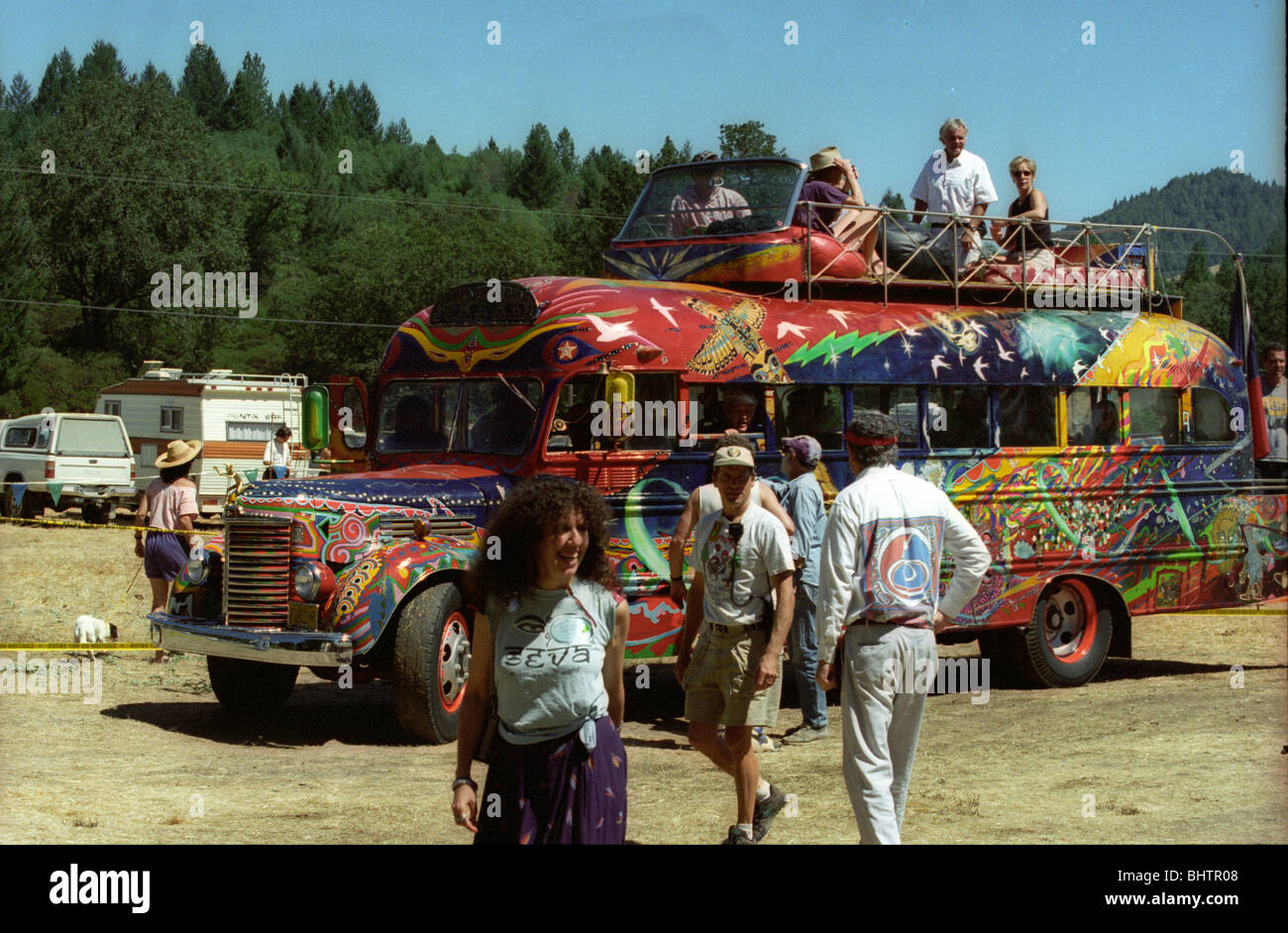 Ken Kesey's Merry Prankster bus Furthur parks. The Pignic at Wavy Gravy ...