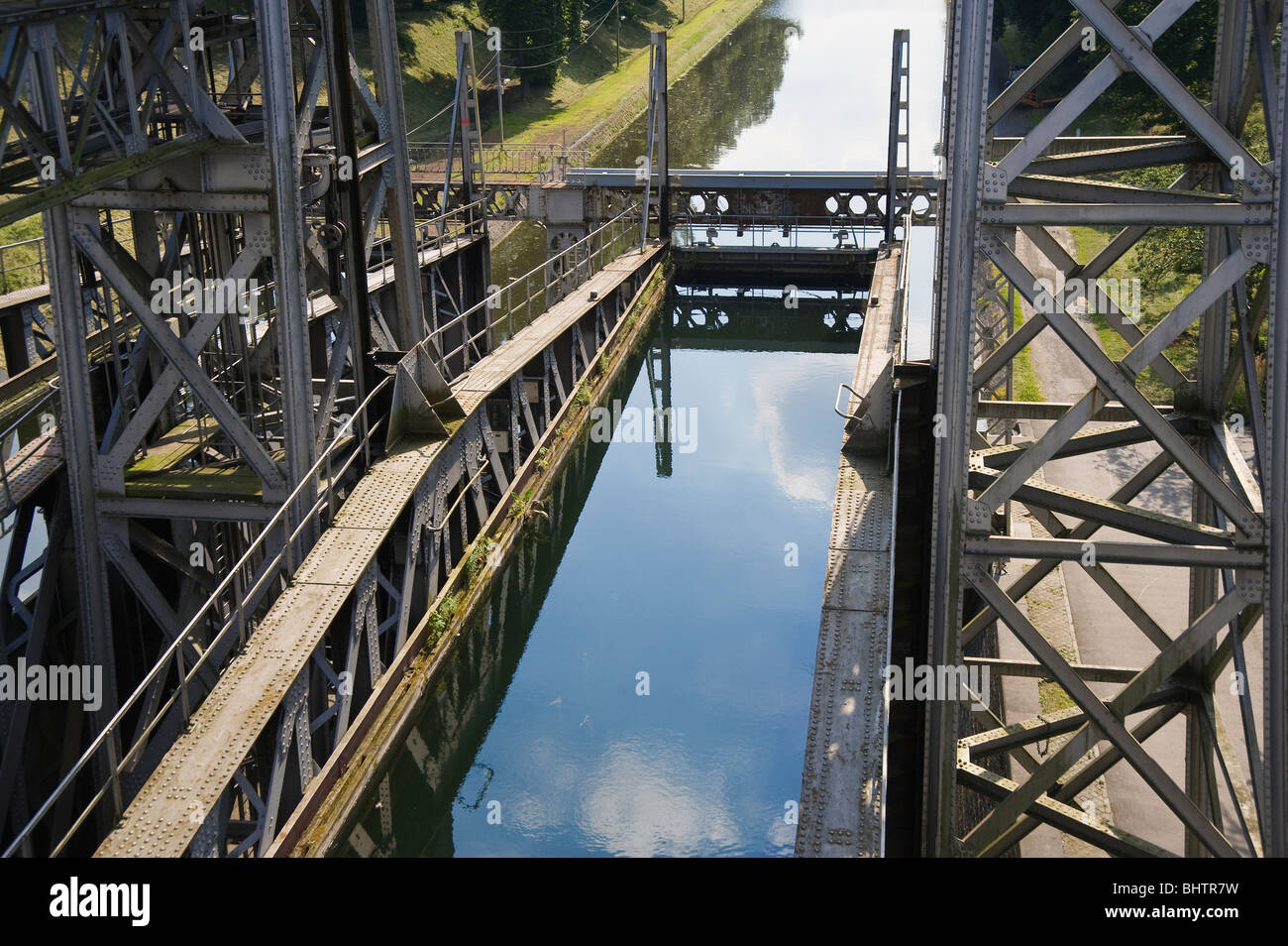 Canal du Centre, Boat Lift number 2, Houdeng Goegnies, Hainaut Province ...