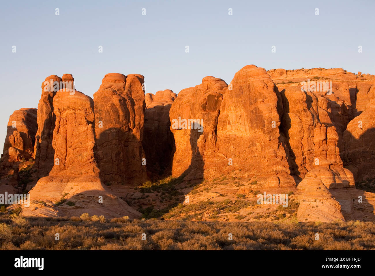 A view of the Parade of Elephants in Arches National Park, Utah Stock ...