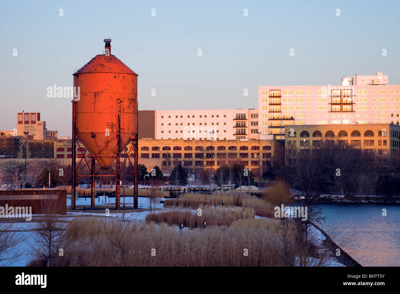 Sunset in downtown Milwaukee Stock Photo - Alamy