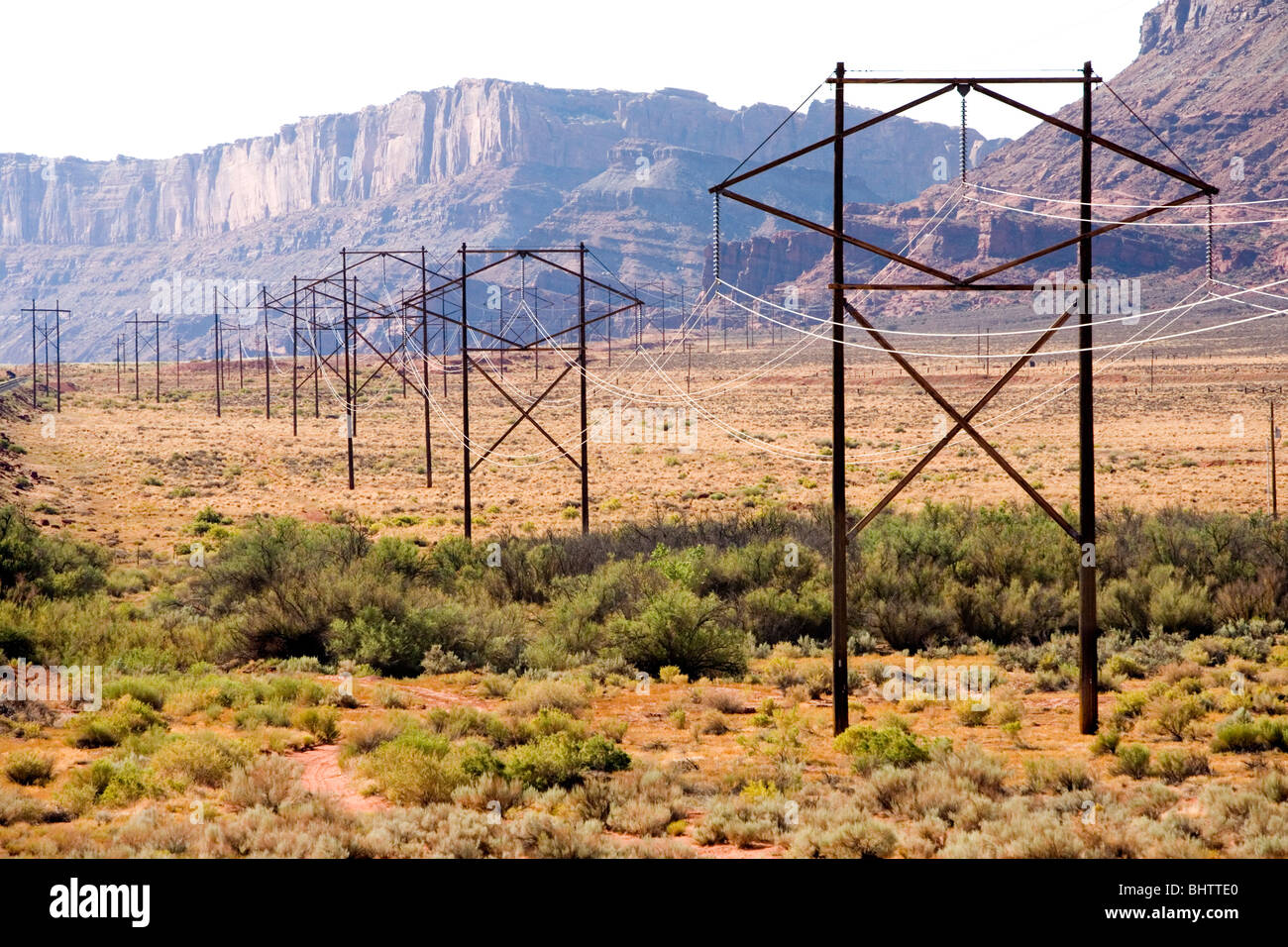Power Line Towers near Canyonlands National Park, Utah Stock Photo - Alamy