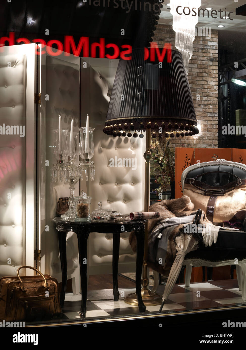 Shop window with accessories from interior design Stock Photo - Alamy