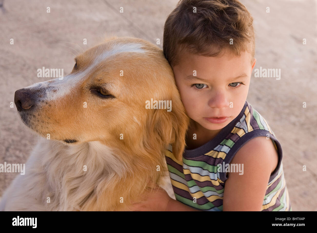 Toddler with large dog hi-res stock photography and images - Alamy