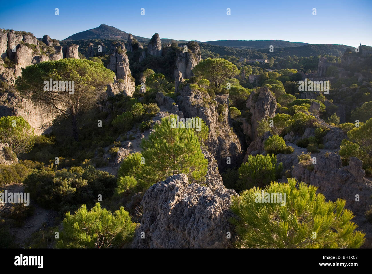 Geologic formation, Cirque de Moureze, Herault (34), Languedoc, France ...