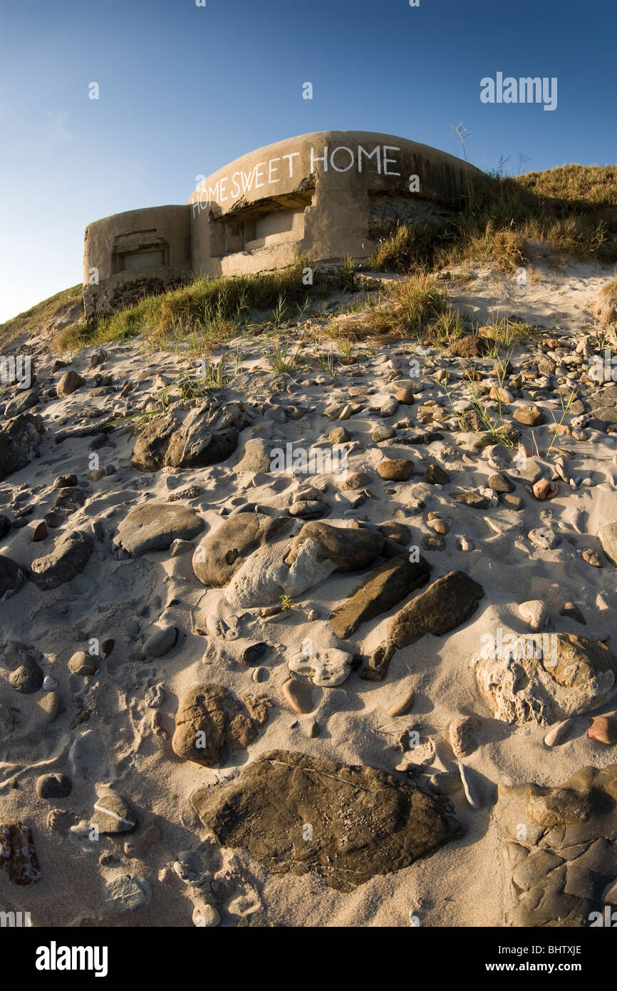Old bunker on the beach Stock Photo - Alamy