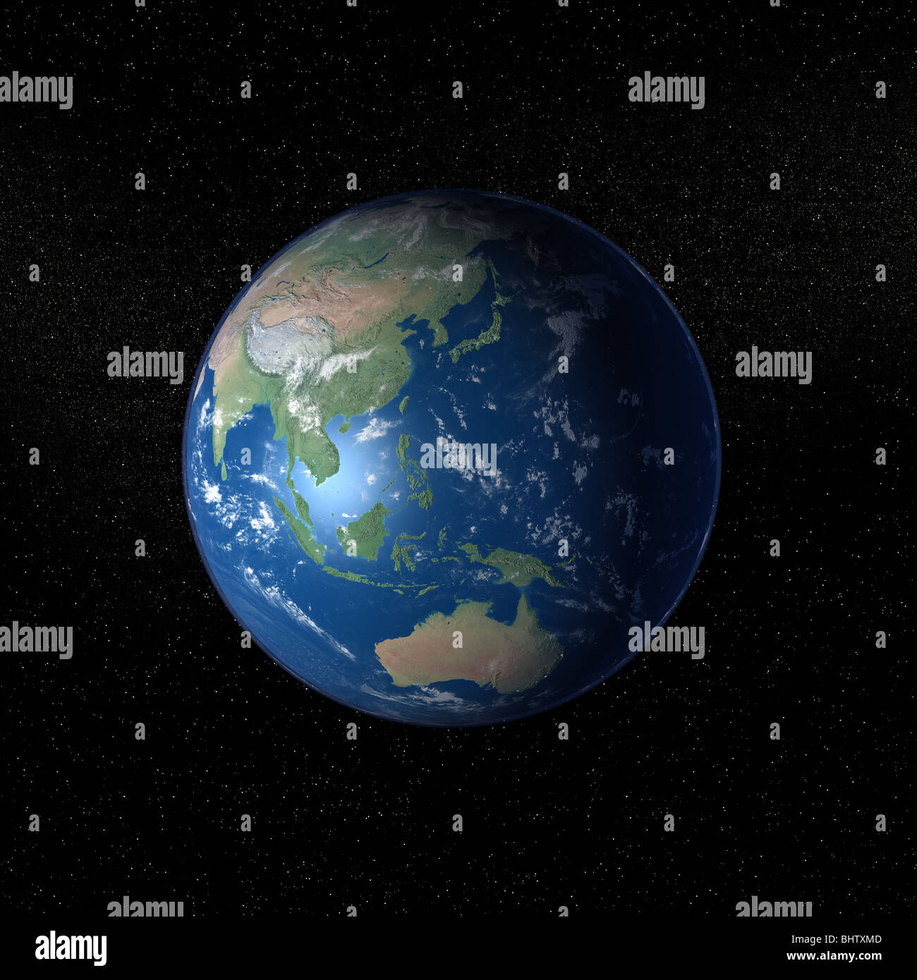 An exceptional quality photo-realistic rendered image of the Earth as ...