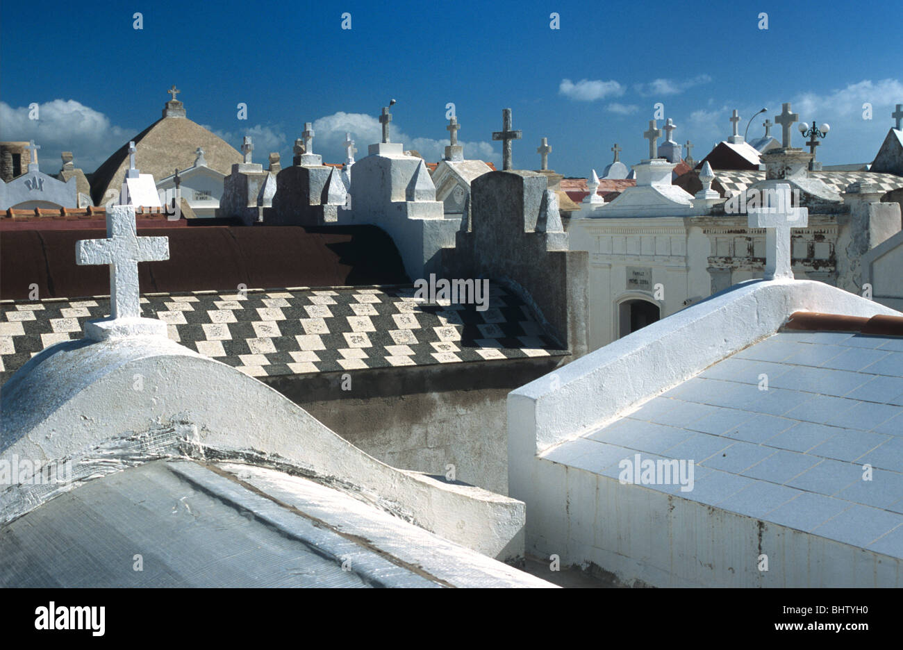 Sailors Cemetery with Whitewashed Tombs or Graves with Crosses ...