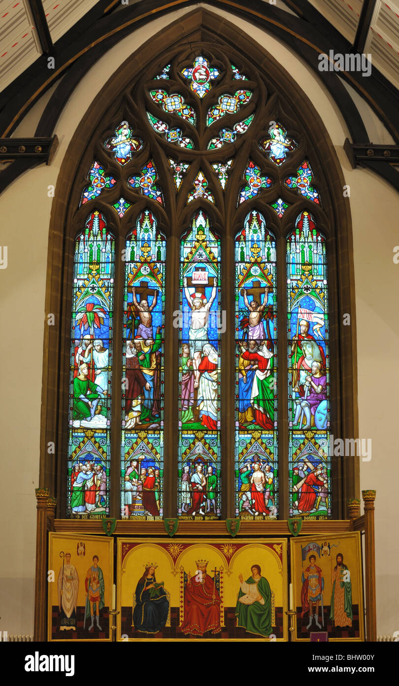 The stained glass window on the East wall of The Church of St John the ...