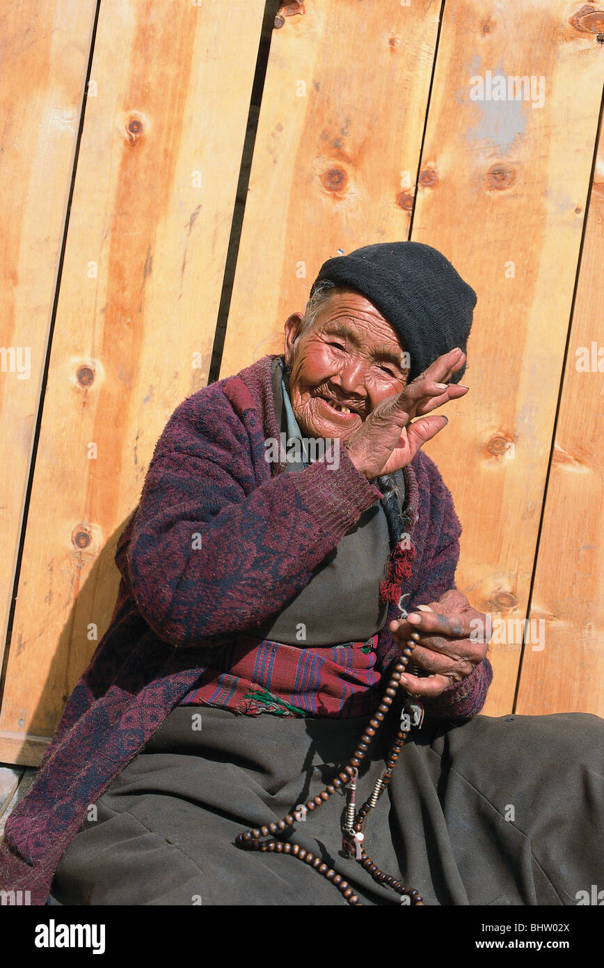 Old Buddhist man Stock Photo - Alamy