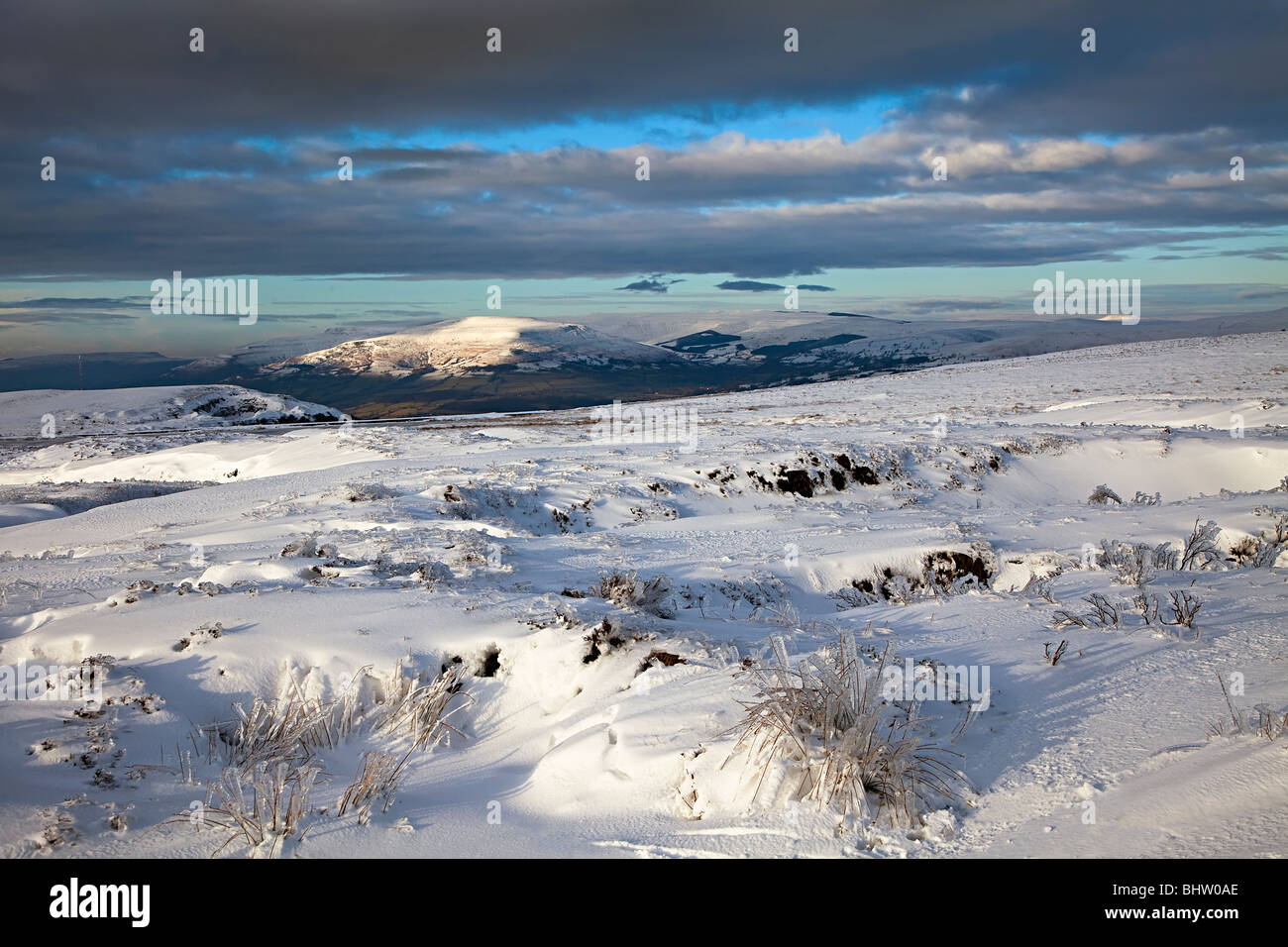 The Blorenge moorland in winter Wales UK Stock Photo - Alamy