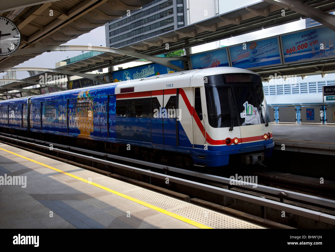 Bangkok Sky Train, Mass Transit System, an overhead railway system ...
