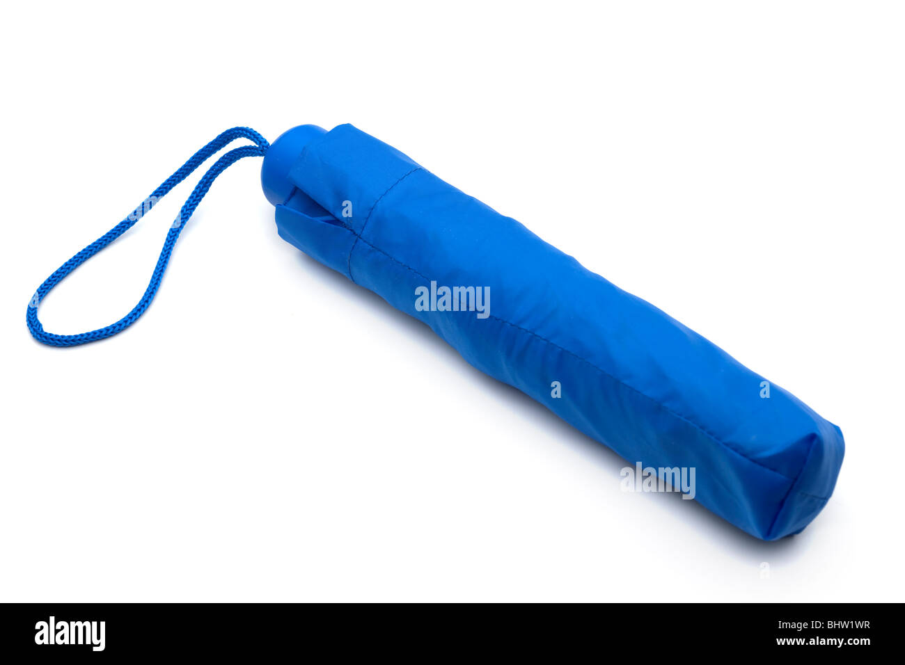 Blue compact ladies umbrella in a blue sleeve Stock Photo - Alamy