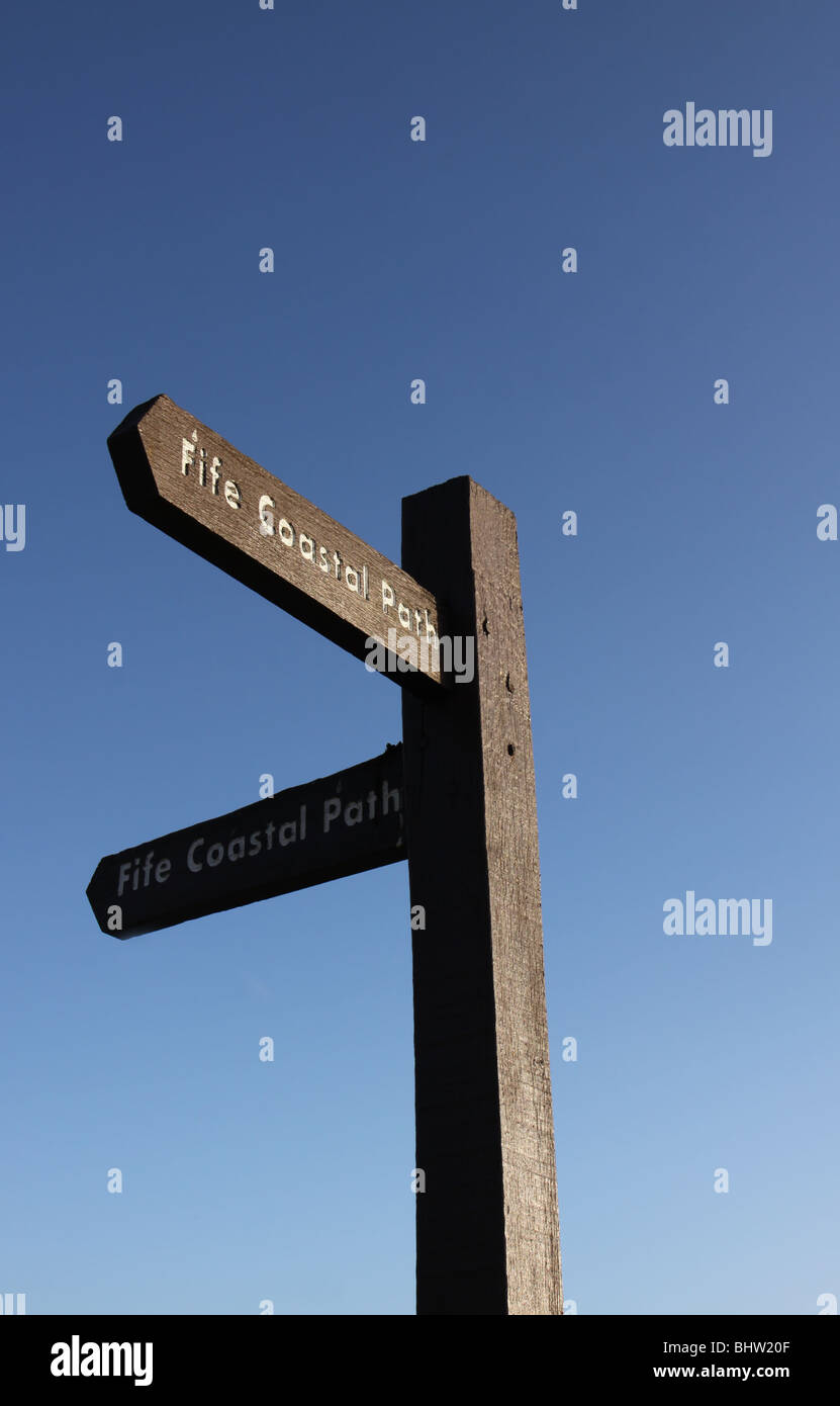 Fife coastal path sign Scotland December 2009 Stock Photo - Alamy