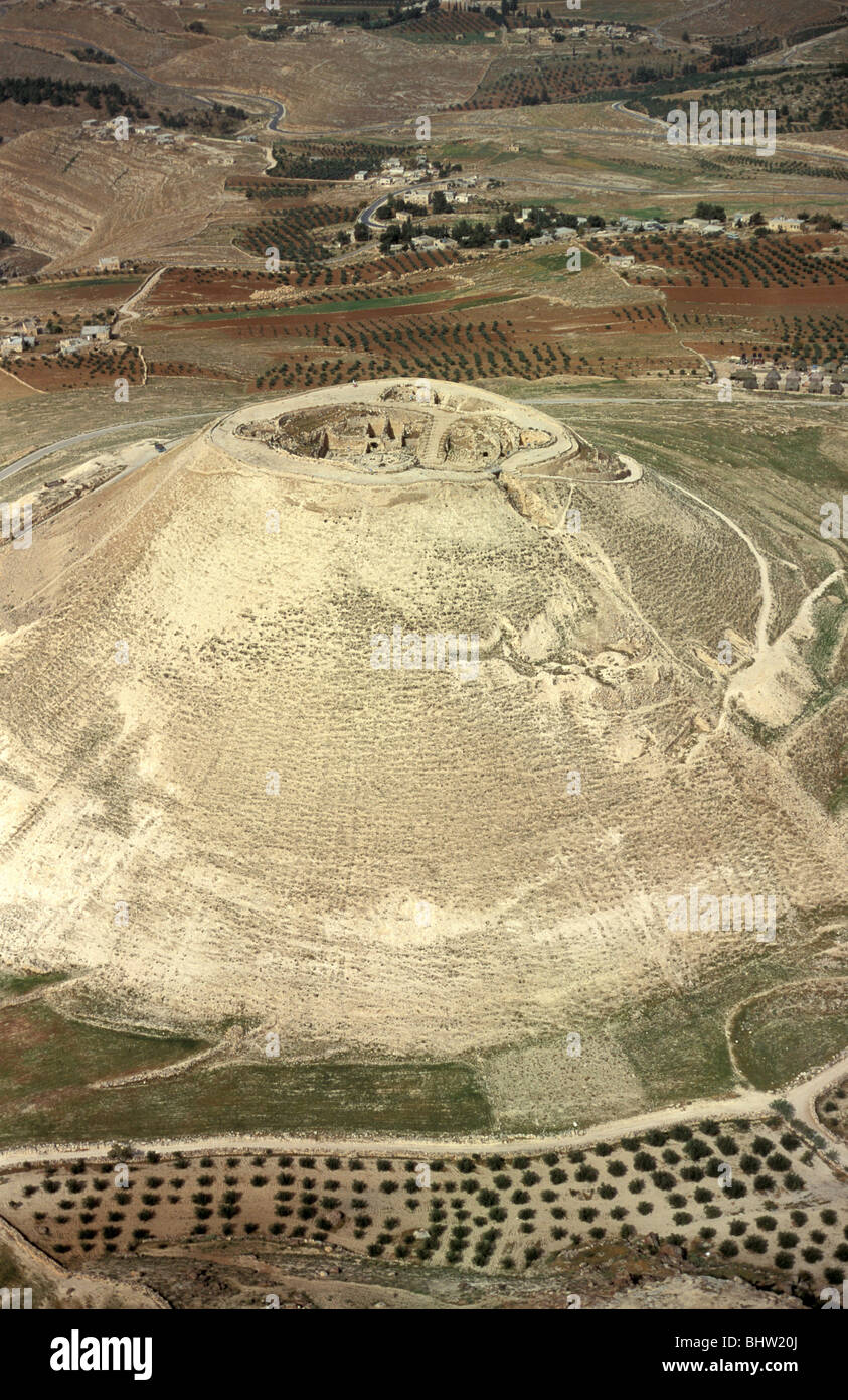 Judea, an aerial view of Herodion, built by Herod the Great as a ...