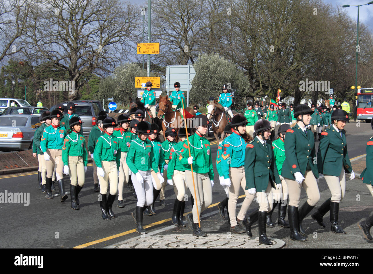 Horse Rangers Association parade to the Chapel Royal, Hampton Court ...